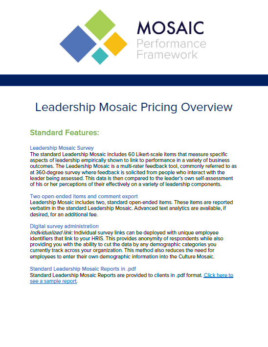 Leadership Mosaic Survey | 360 Leadership Assessment
